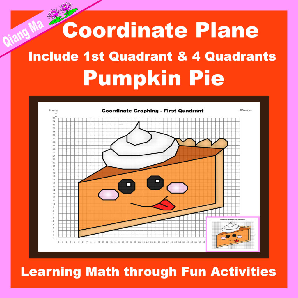 Thanksgiving Coordinate Plane Graphing Picture: Pumpkin Pie | Made By ...