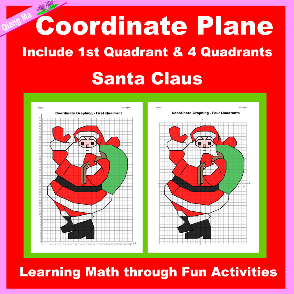 Christmas Coordinate Plane Graphing Picture: Santa Claus - Made By Teachers