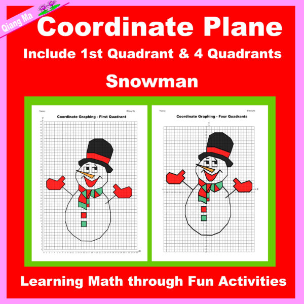 Christmas Coordinate Plane Graphing Picture: Snowman | Made By Teachers