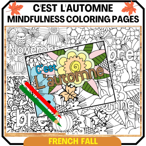 French Fall Thanksgiving Coloring Pages | L'automne mindfulness ...