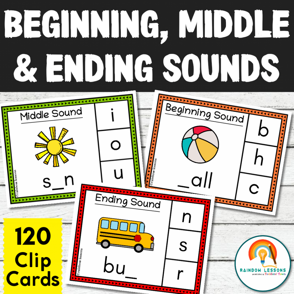 Beginning Middle and End | Beginning Middle Ending Sound Clip Cards ...