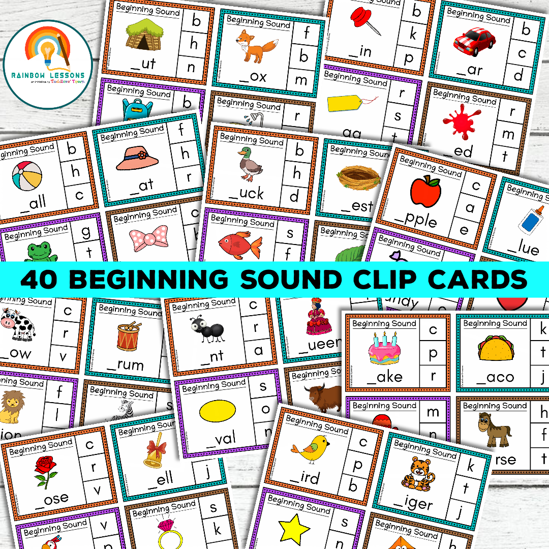 Beginning Middle and End | Beginning Middle Ending Sound Clip Cards ...