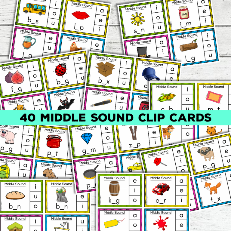 Beginning Middle and End | Beginning Middle Ending Sound Clip Cards ...