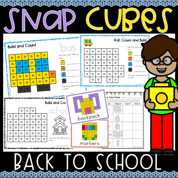 Back to School Snap Cube Mats Fine Motor Skills Counting Cube Centers ...