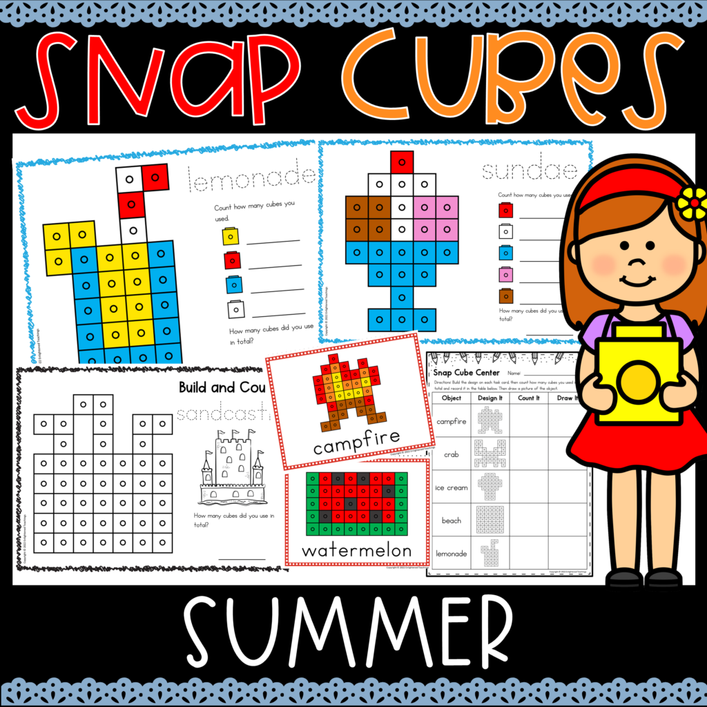 Summer Snap Cube Mats Fine Motor Skills Counting Cube Centers | Made By ...