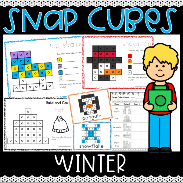 Winter Snap Cube Mats Fine Motor Skills Counting Cube Centers Unifix ...
