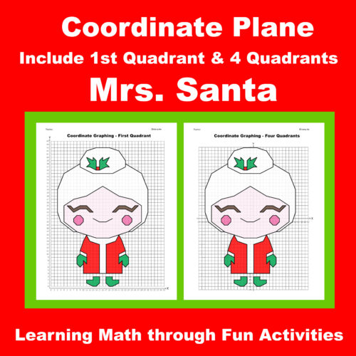 Christmas Coordinate Plane Graphing Picture: Santa Bundle 4 in 1 - Made ...
