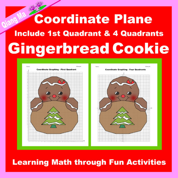 Christmas Coordinate Plane Graphing Picture: Gingerbread Cookie | Made ...