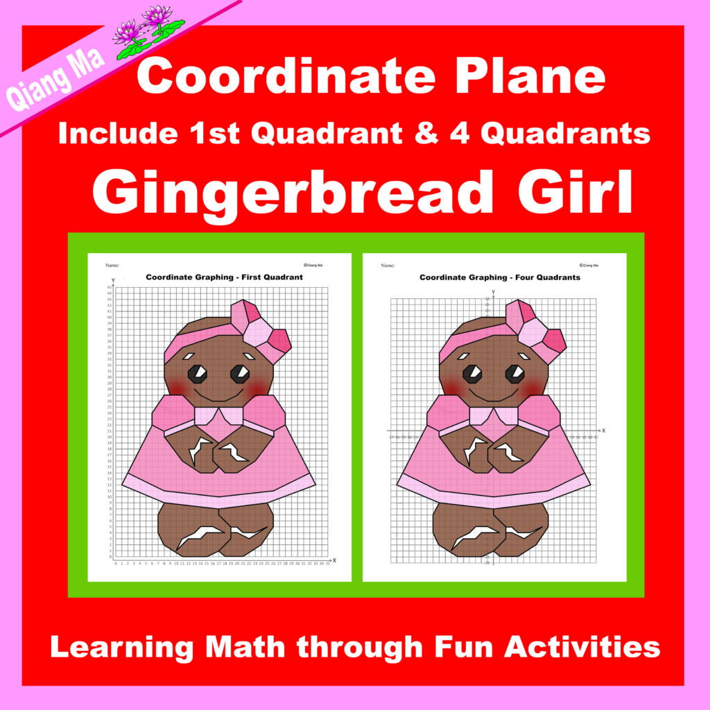 Christmas Coordinate Plane Graphing Picture: Gingerbread Bundle 3 in 1 ...