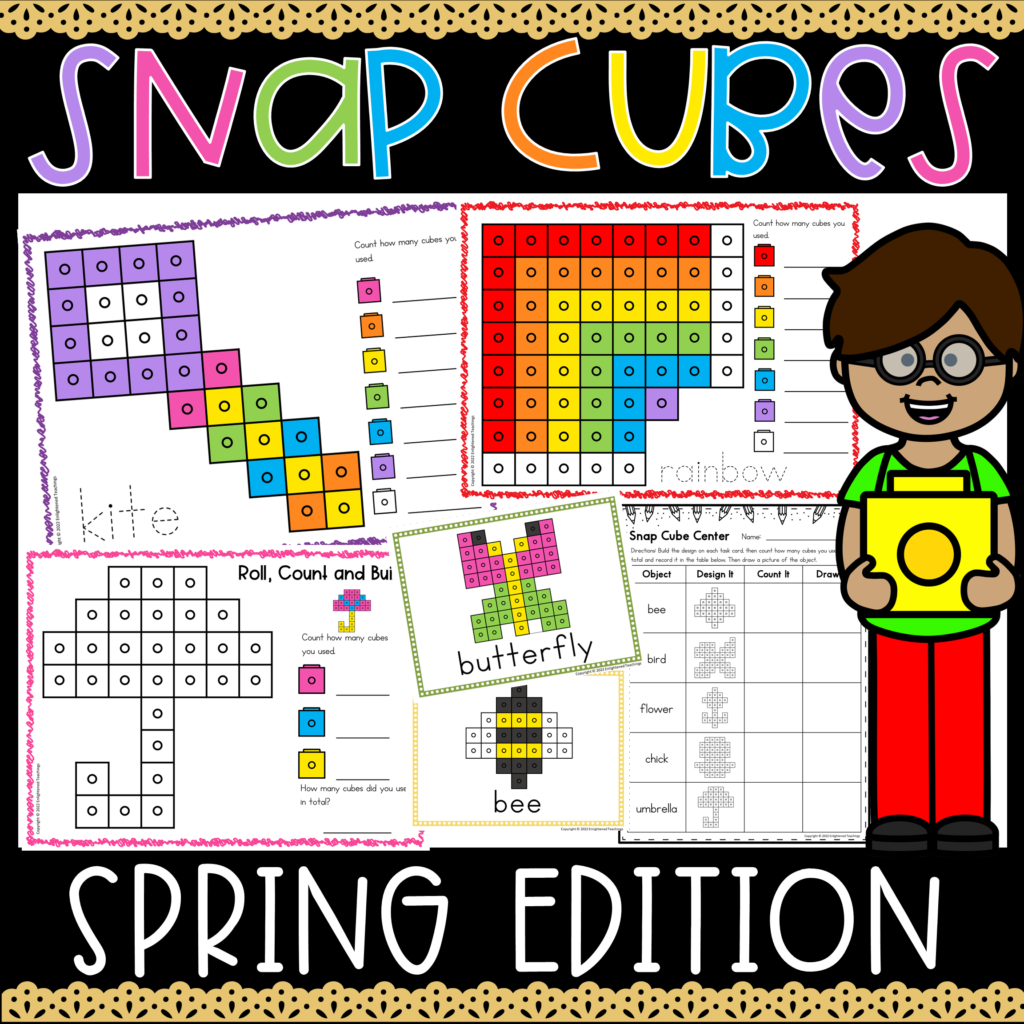 Spring Snap Cube Mats Fine Motor Skills Counting Cube Centers | Made By ...