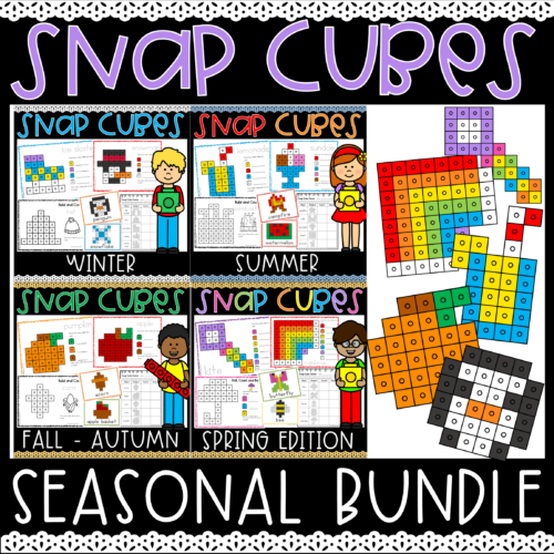 Snap Cube Mats Fine Motor Skills Counting Cube Centers SEASONAL BUNDLE ...