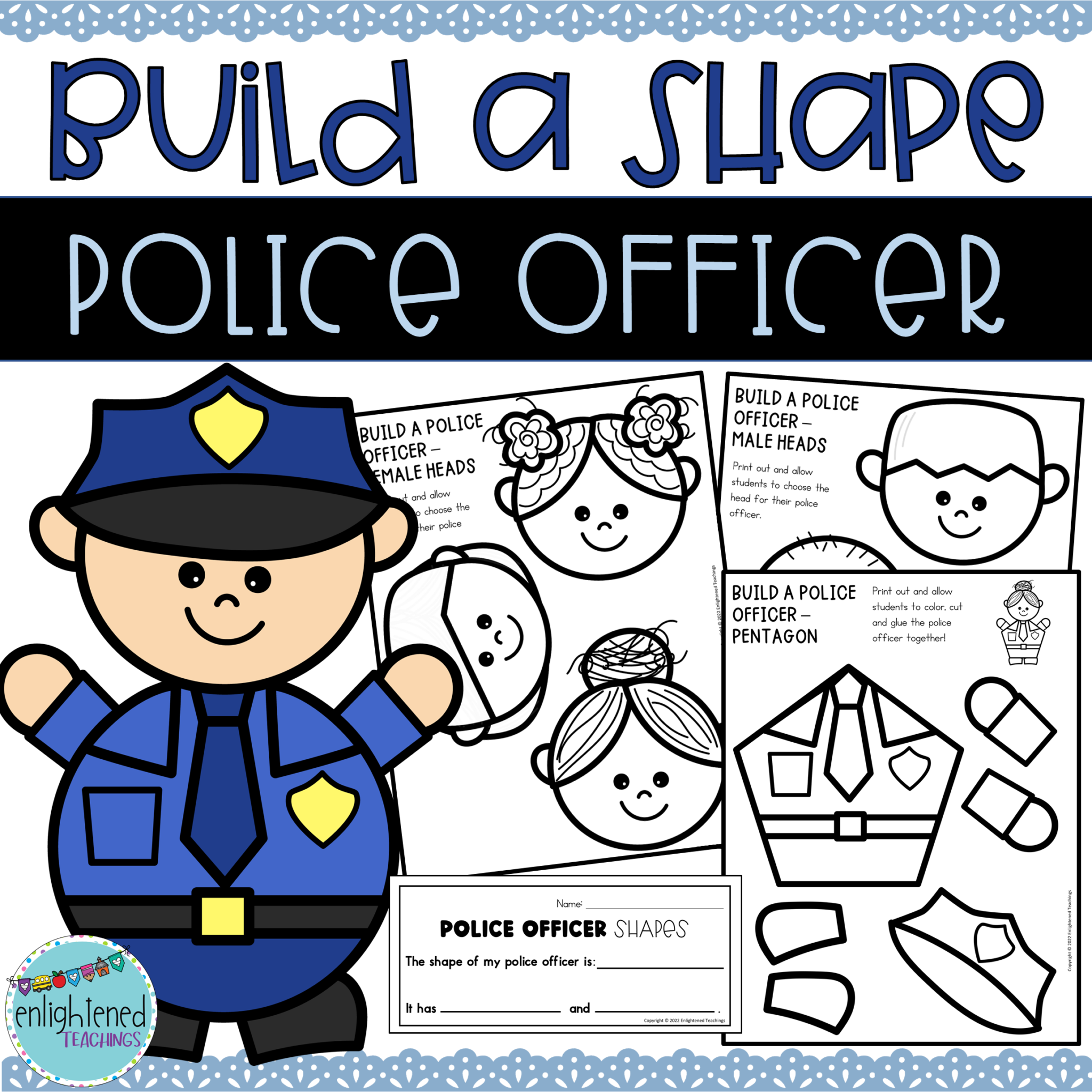 Build a Police Officer Shape Craft - 2D Shapes Craft - Community ...