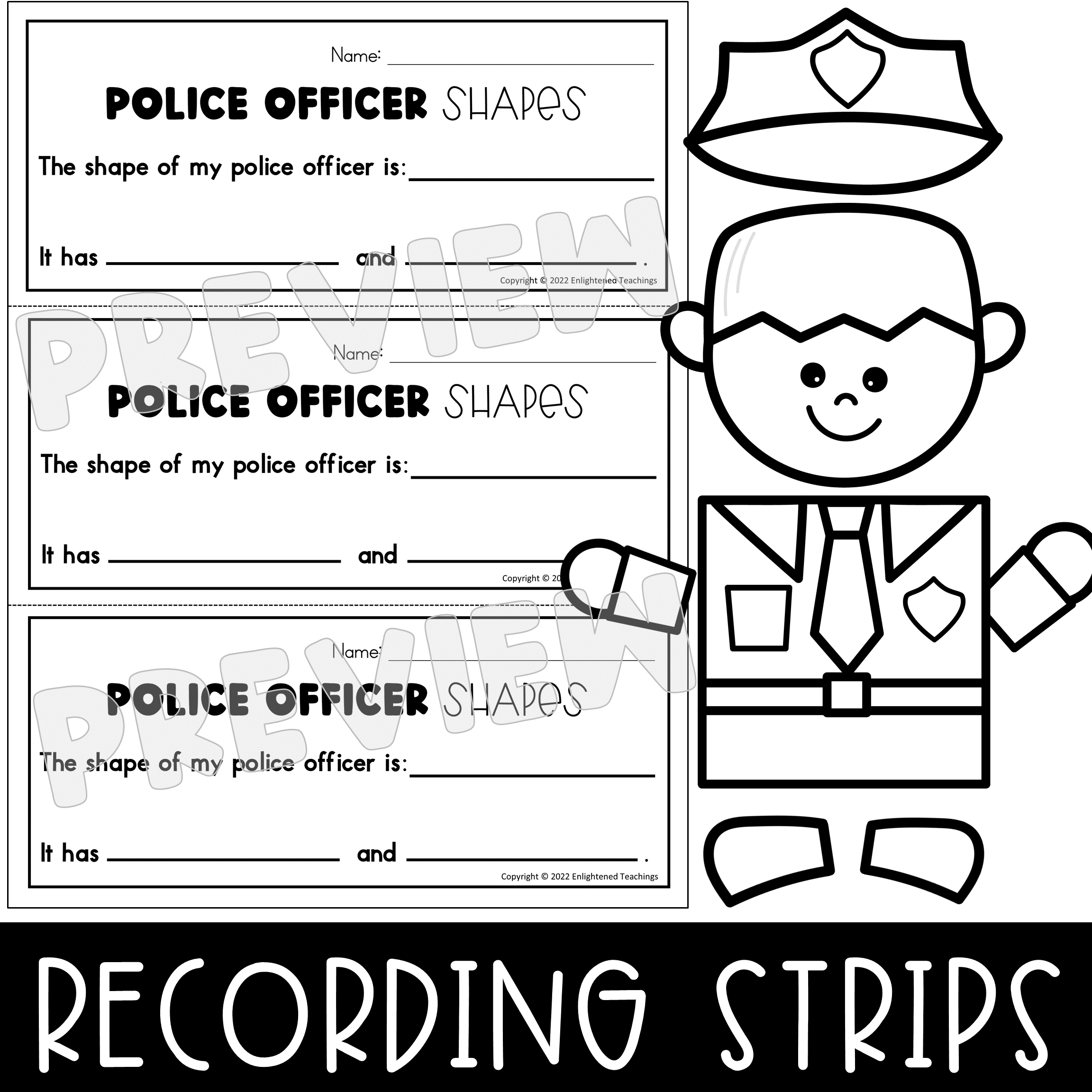 Build a Police Officer Shape Craft - 2D Shapes Craft - Community ...