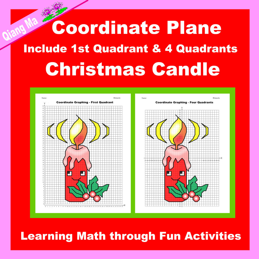 Christmas Coordinate Plane Graphing Picture: Candle | Made By Teachers