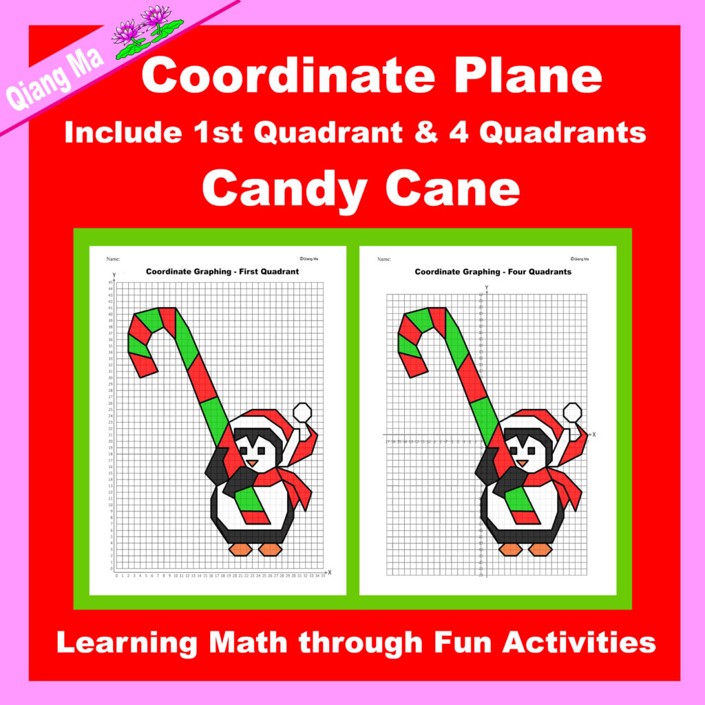 Christmas Coordinate Plane Graphing Picture: Candy Cane | Made By Teachers