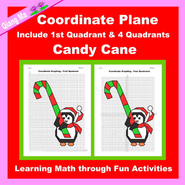 Christmas Coordinate Plane Graphing Picture: Candy Cane | Made By Teachers