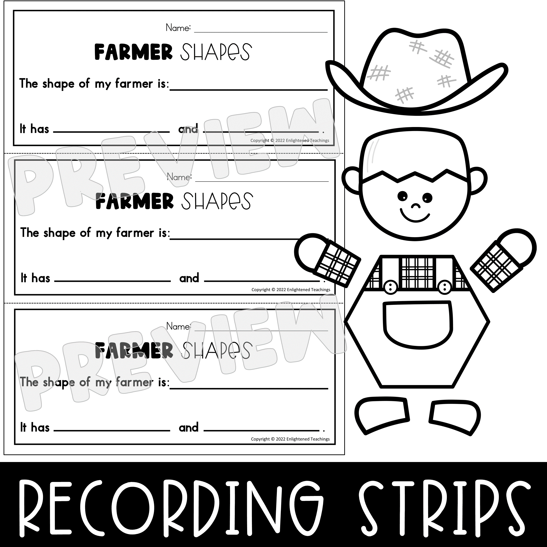 Build a Farmer Shape Craft - 2D Shapes Craft - Community Helpers | Made ...