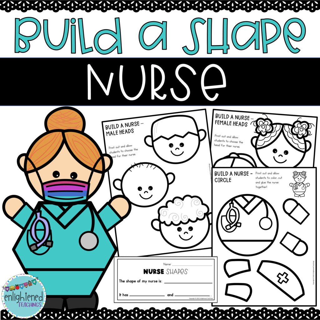 Build a Nurse Shape Craft - 2D Shapes Craft - Community Helpers | Made ...