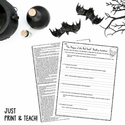 The Masque of the Red Death Quiz Poe Reading Comprehension with Answer ...