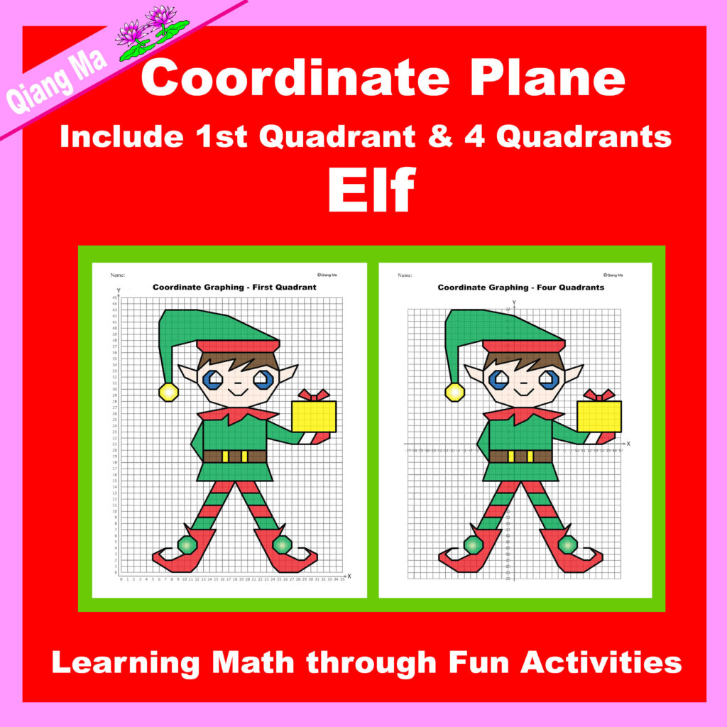 Christmas Coordinate Plane Graphing Picture: Elf | Made By Teachers