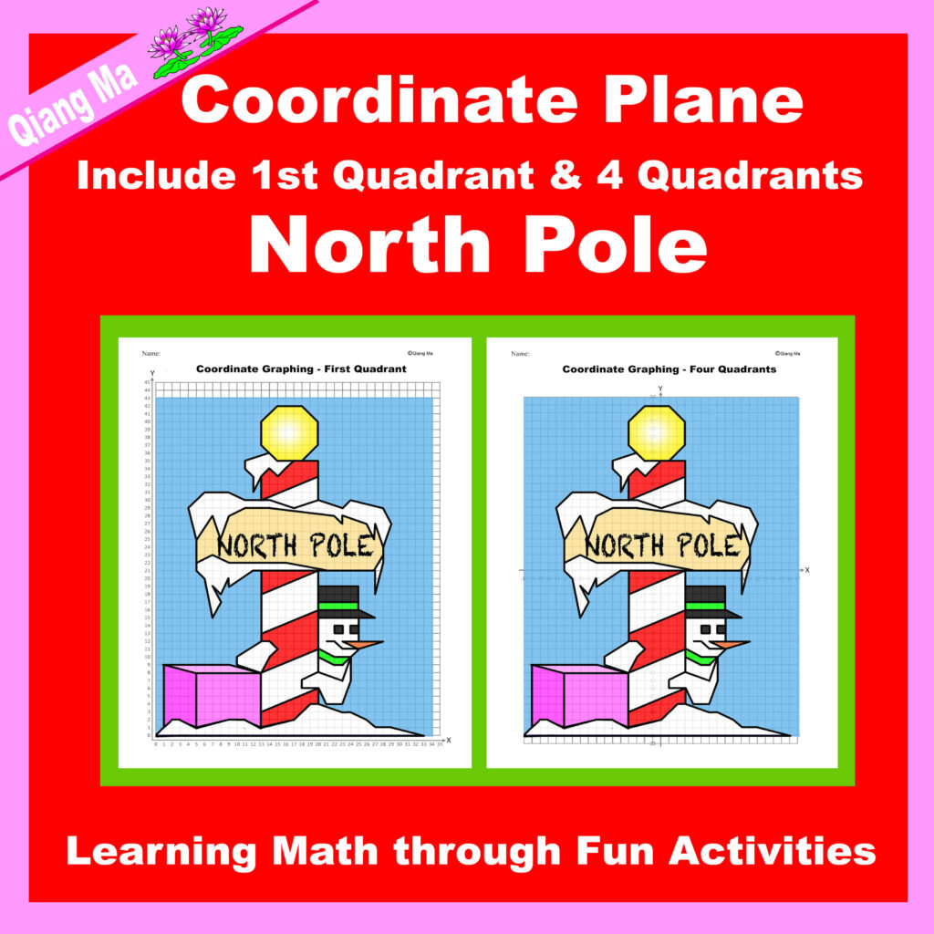 Christmas Coordinate Plane Graphing Picture: Christmas Village 5 in 1 ...