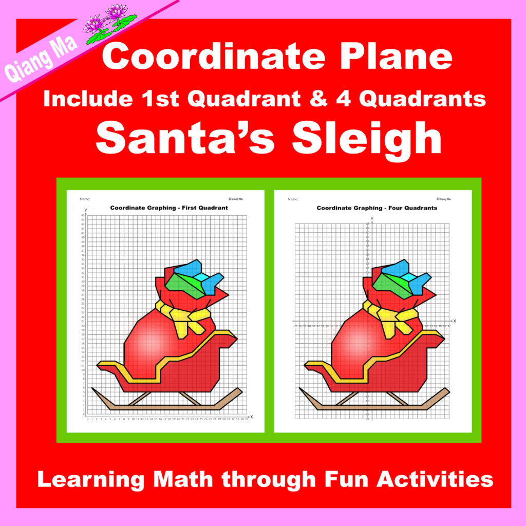Christmas Coordinate Plane Graphing Picture: Christmas Village 5 in 1 ...