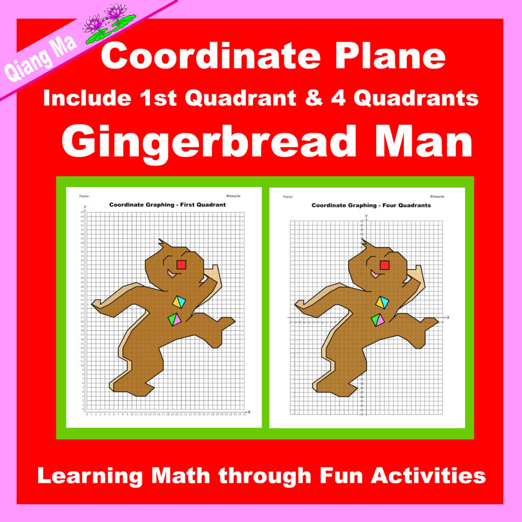 Christmas Coordinate Plane Graphing Picture: Gingerbread Man II | Made ...