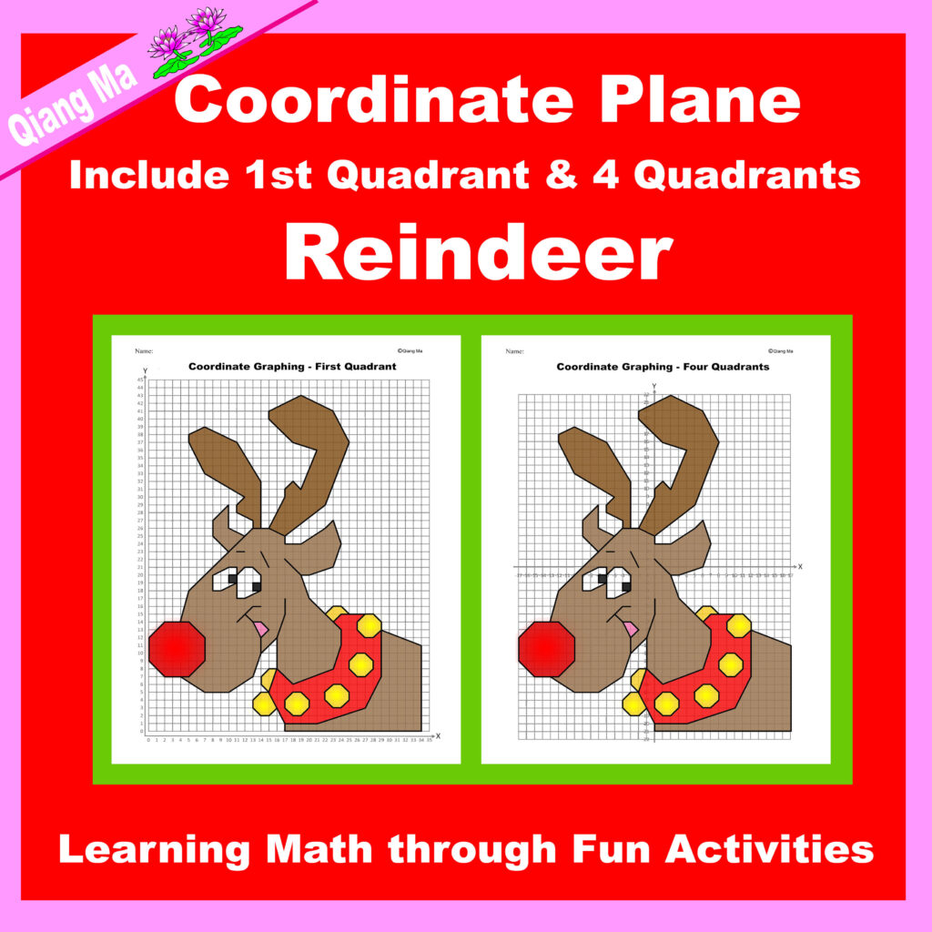 Christmas Coordinate Plane Graphing Picture: Reindeer II | Made By Teachers