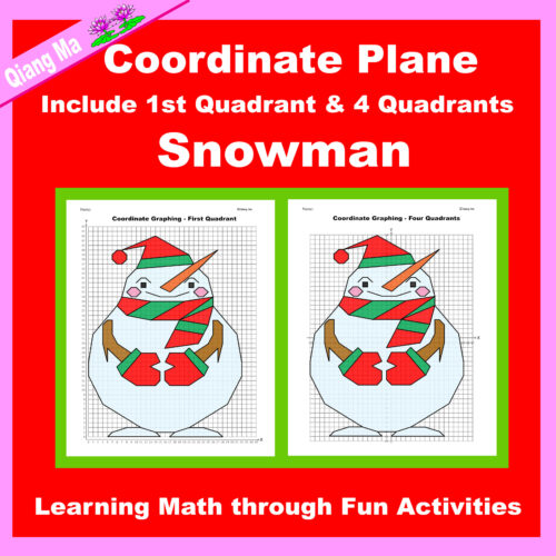 Christmas Coordinate Plane Graphing Picture: Snowman II | Made By Teachers