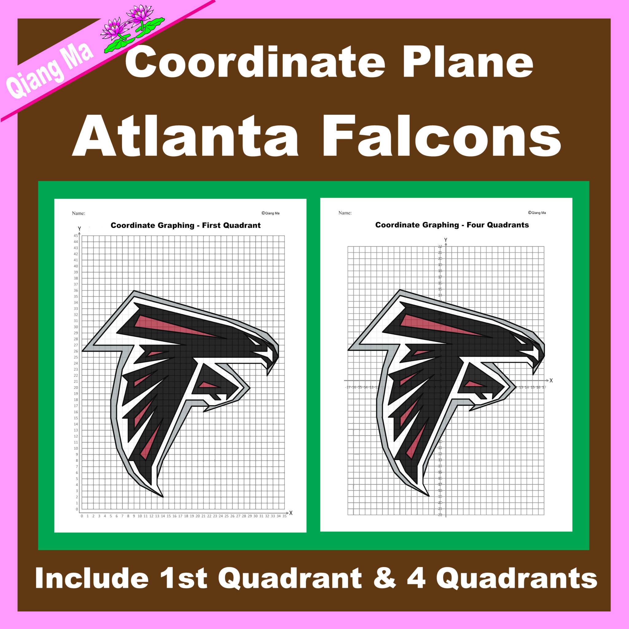 Super Bowl Coordinate Plane Graphing Picture: NFL 32 in 1 Bundle | Made ...