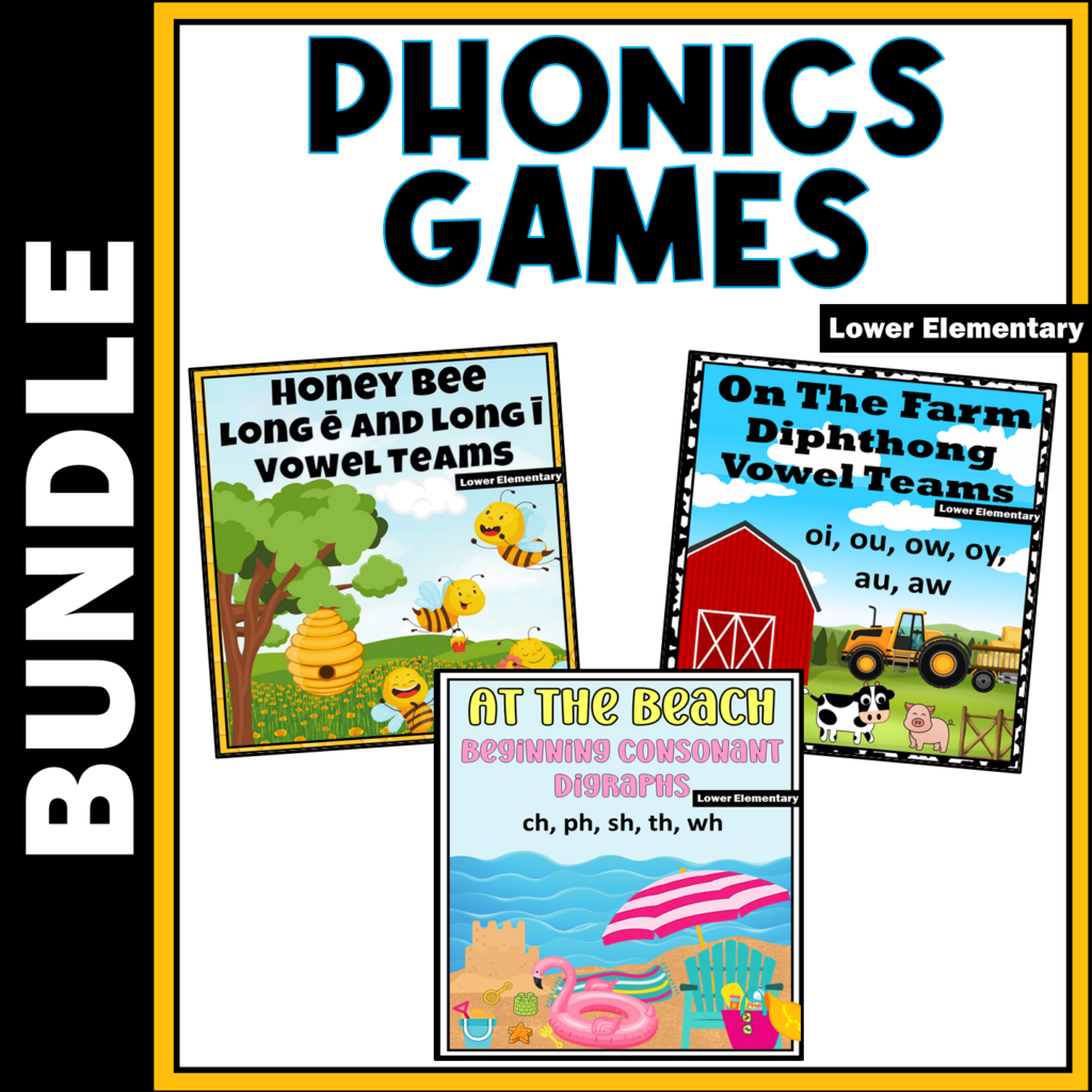 Phonics Games | Vowel Teams | Digraphs | Blends | Diphthongs | BUNDLE ...