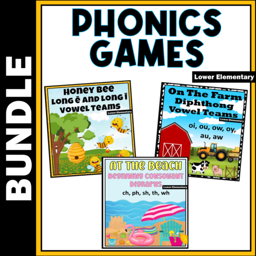 Phonics Games | Vowel Teams | Digraphs | Blends | Diphthongs | BUNDLE ...