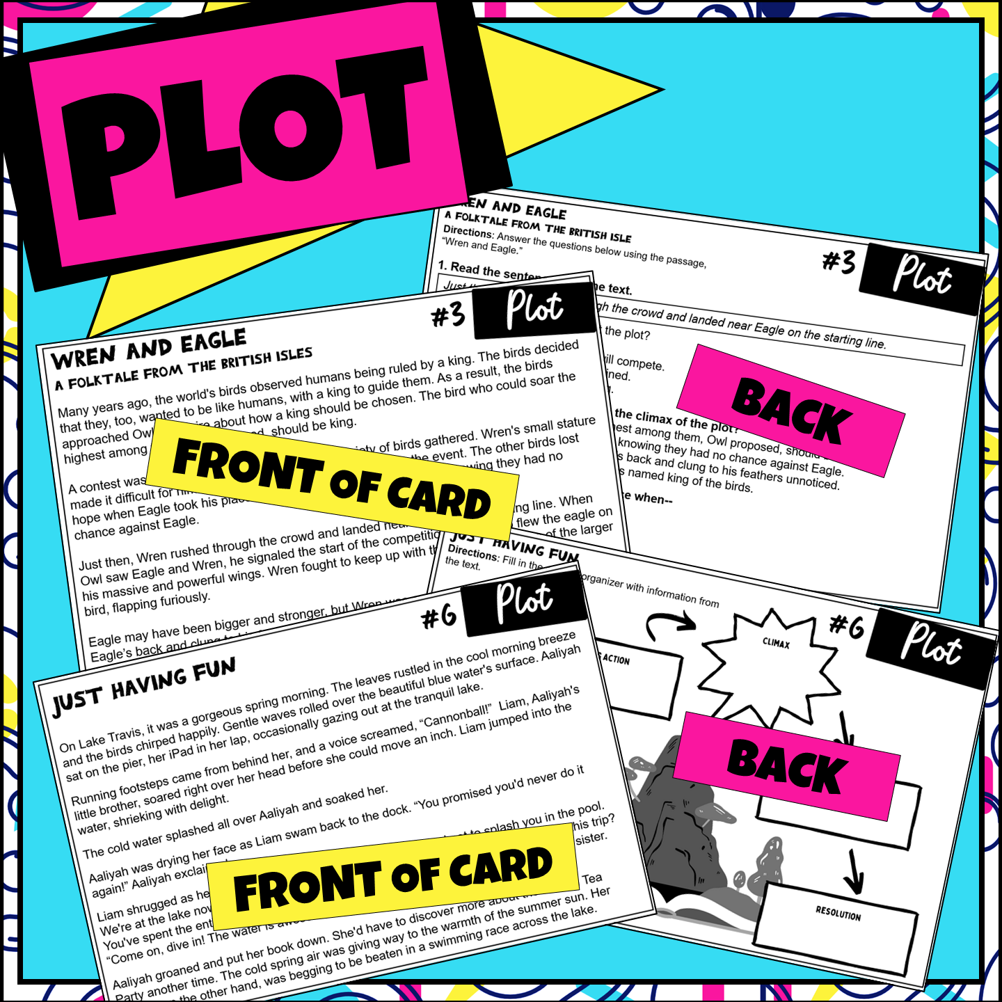 Setting and Plot Reading Comprehension Task Cards for 3rd-6th Grade ...