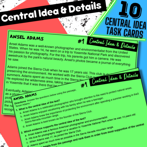 Reading Comprehension Task Cards for 3rd-6th Grade Test Prep MEGA ...