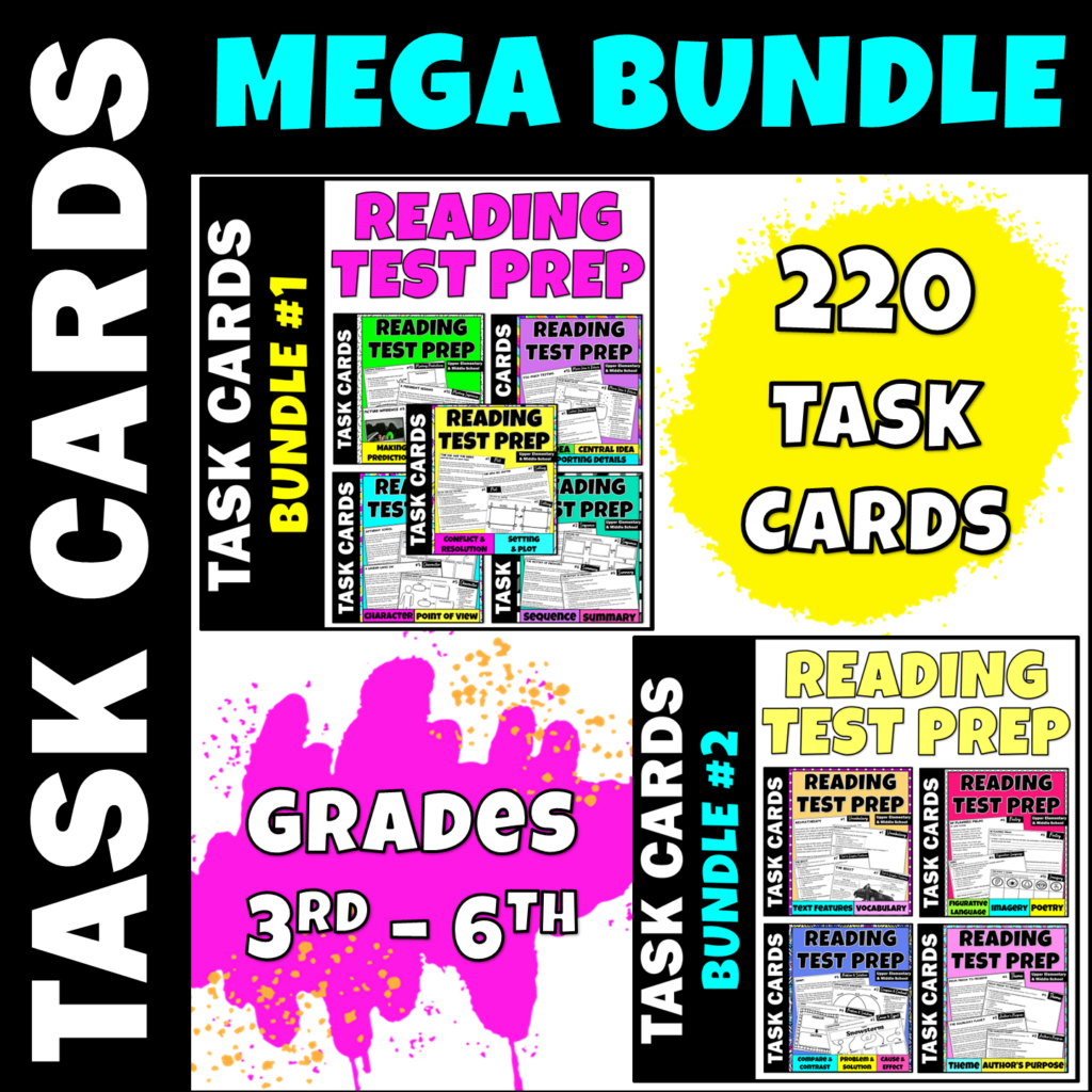 Reading Comprehension Task Cards | MEGA BUNDLE | Test Prep - Made By ...