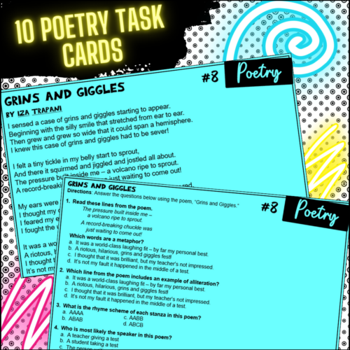 Reading Comprehension Task Cards for 3rd-6th Grade Test Prep MEGA ...