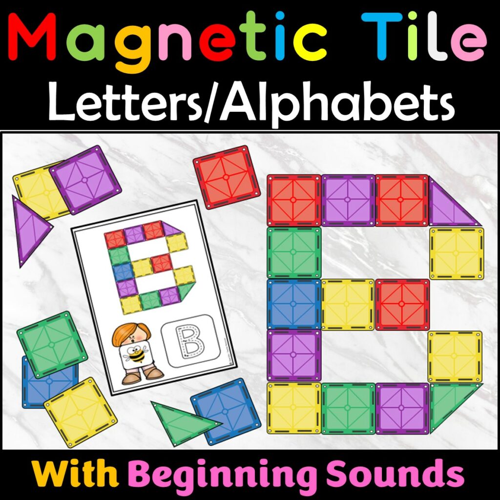 Alphabet Activities with Magnetic Tiles, Uppercase Letters A-Z - Made ...