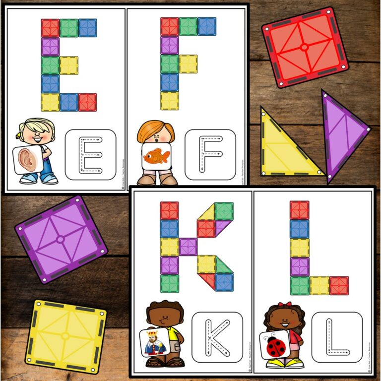 Alphabet Activities with Magnetic Tiles, Uppercase Letters A-Z | Made ...