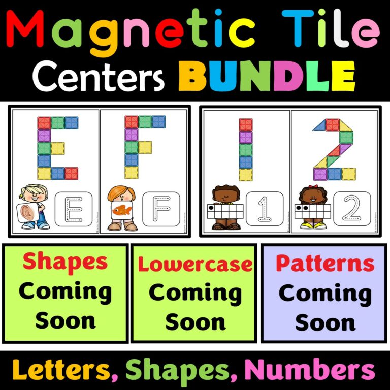 Alphabet Activities with Magnetic Tiles, Uppercase Letters A-Z - Made ...