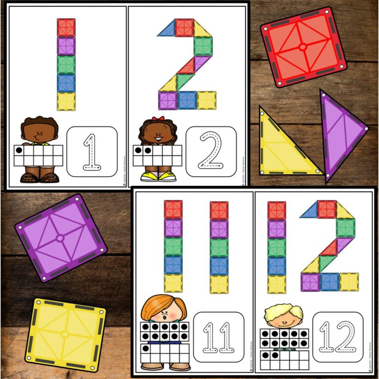Numbers 1 - 20 Activities with Magnetic Tiles, Math Center Ten Frame ...