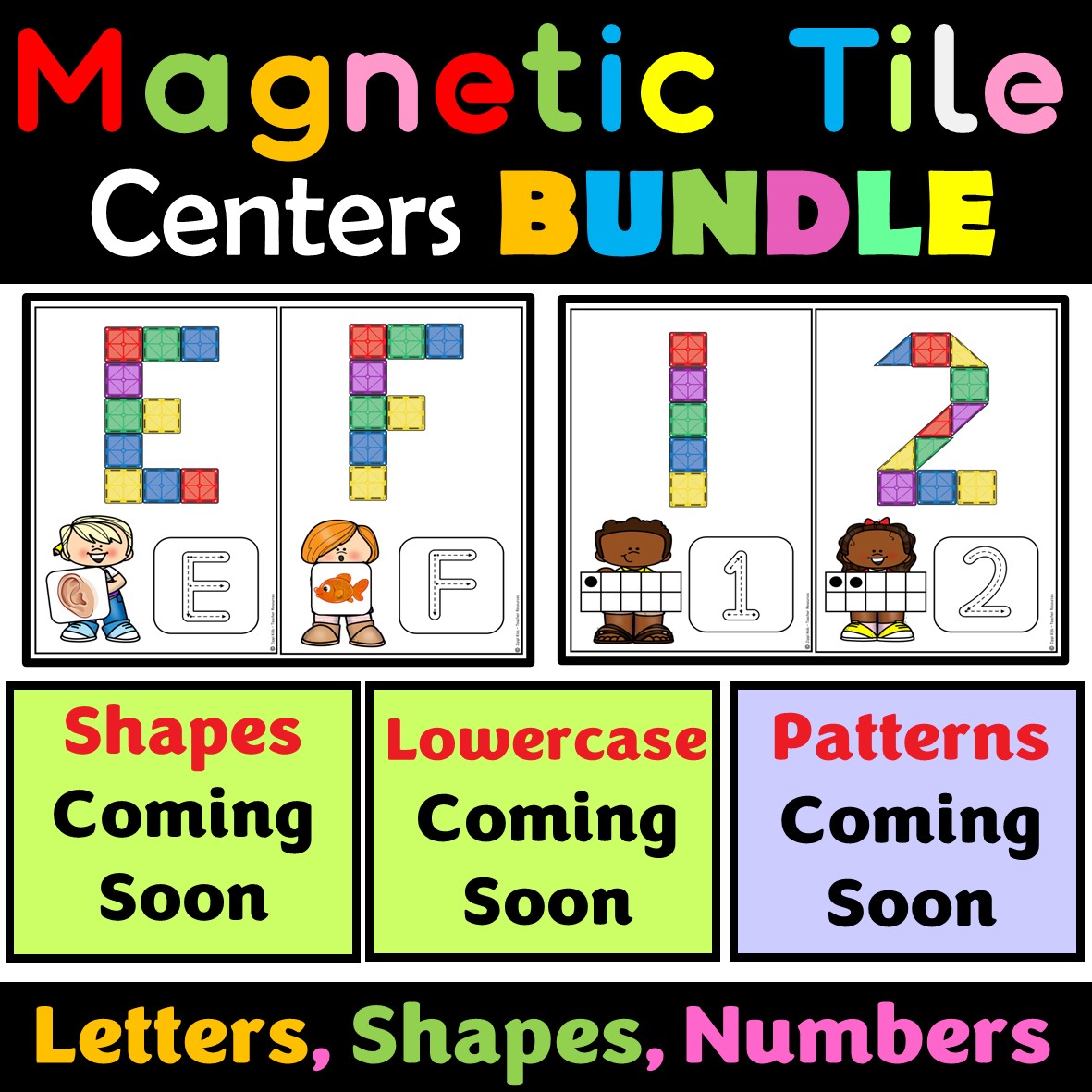 Numbers 1 - 20 Activities with Magnetic Tiles, Math Center Ten Frame ...