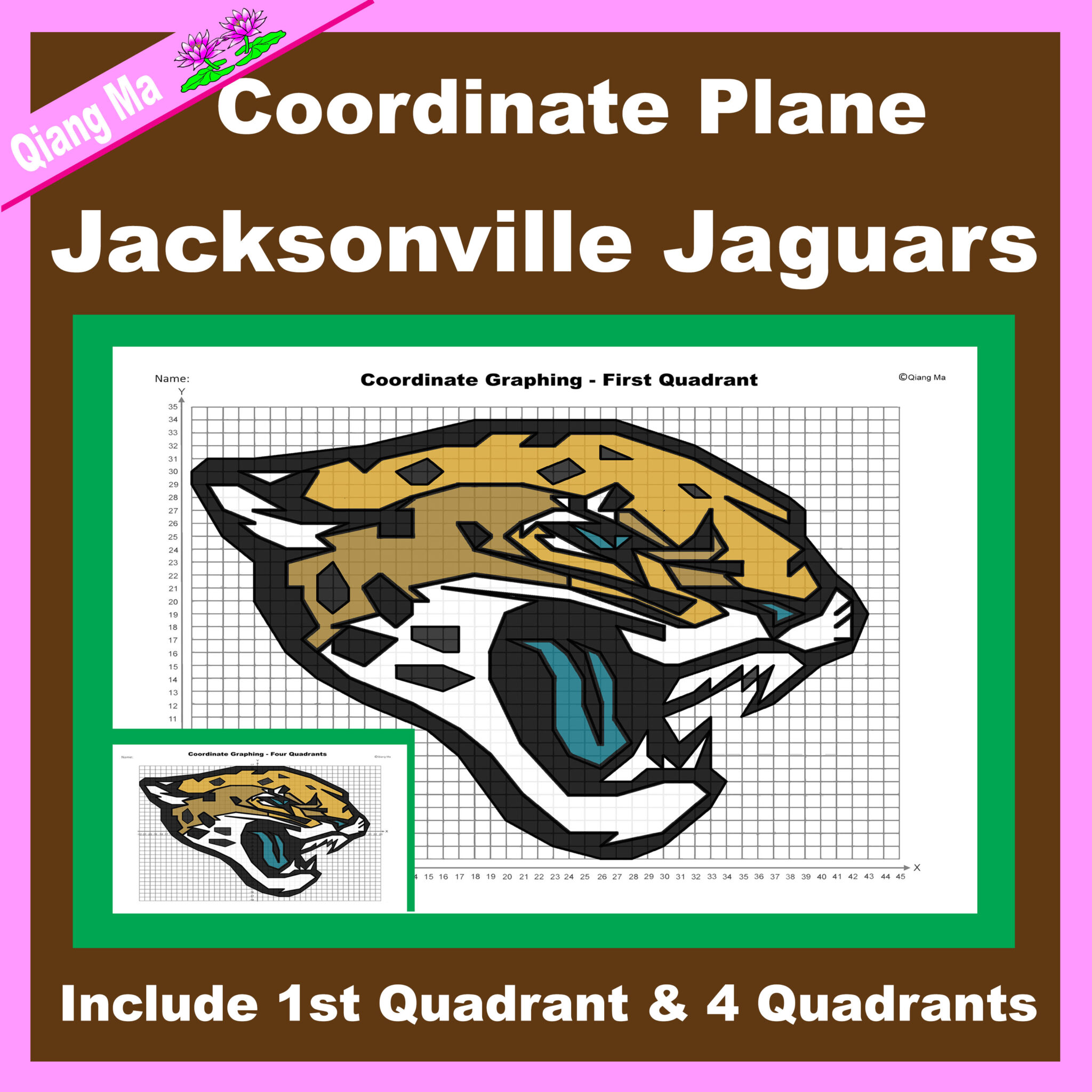 Super Bowl Coordinate Plane Graphing Picture: Jacksonville Jaguars ...