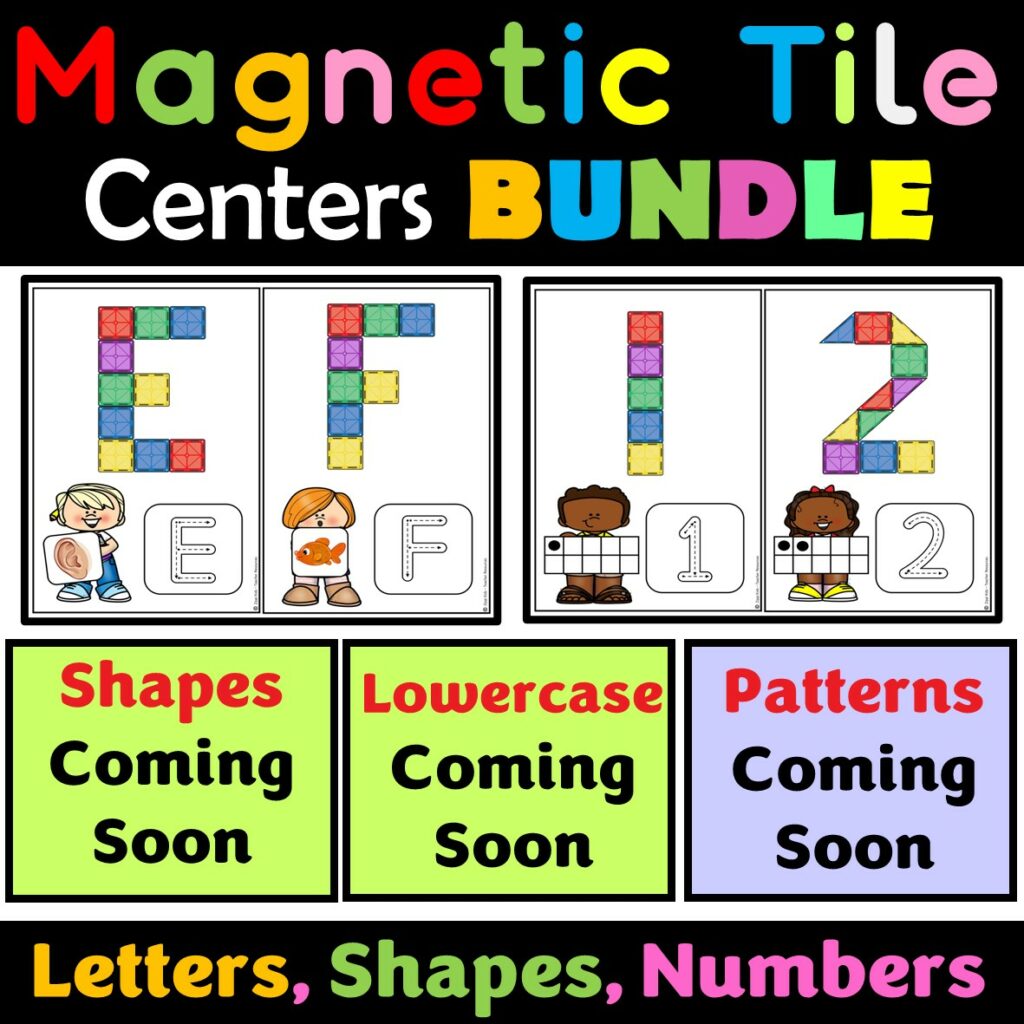 Magnetic Tiles Letters, Numbers, Shapes, Patterns Growing Bundle | Made ...