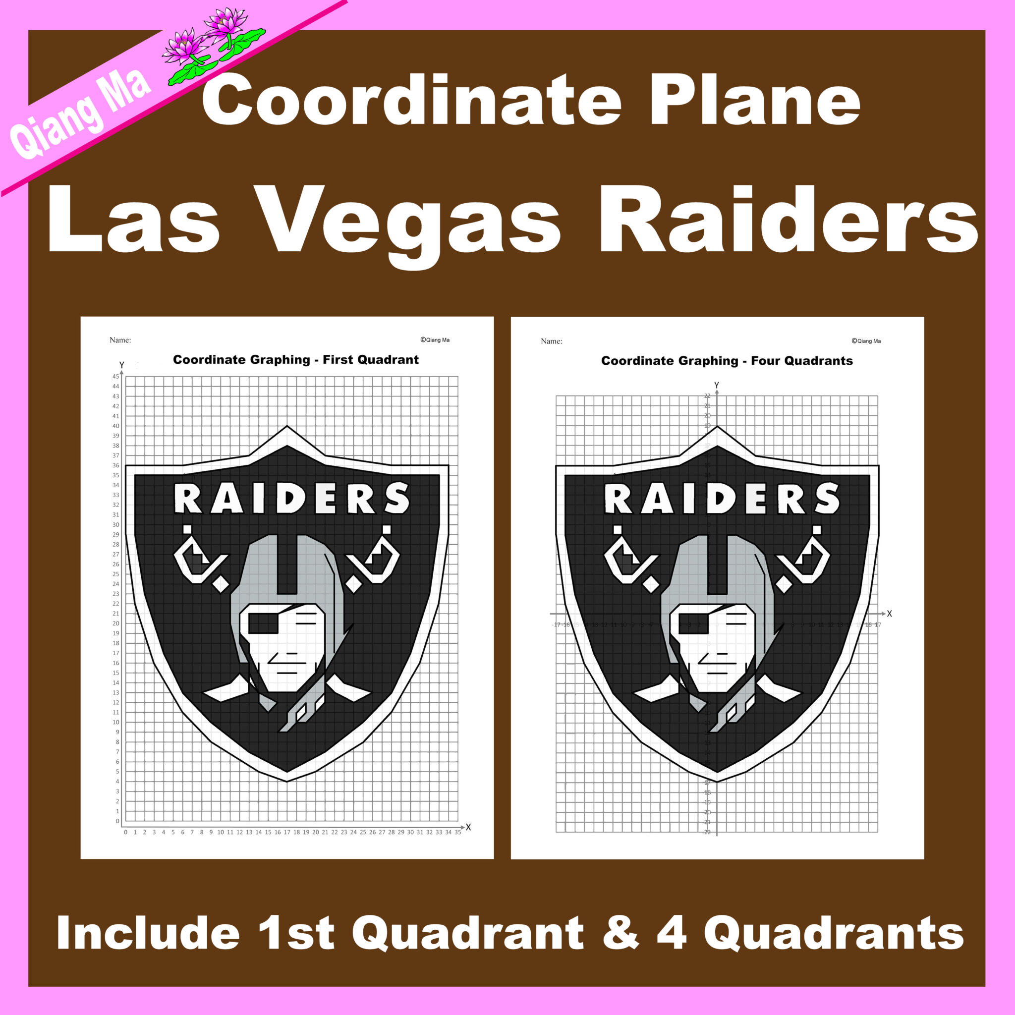 Super Bowl Coordinate Plane Graphing Picture: Las Vegas Raiders | Made ...