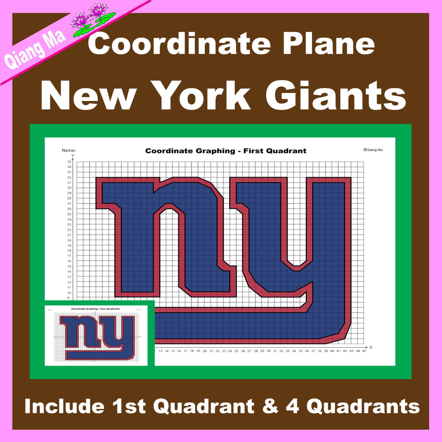 Super Bowl Coordinate Plane Graphing Picture: New York Giants - Made By ...