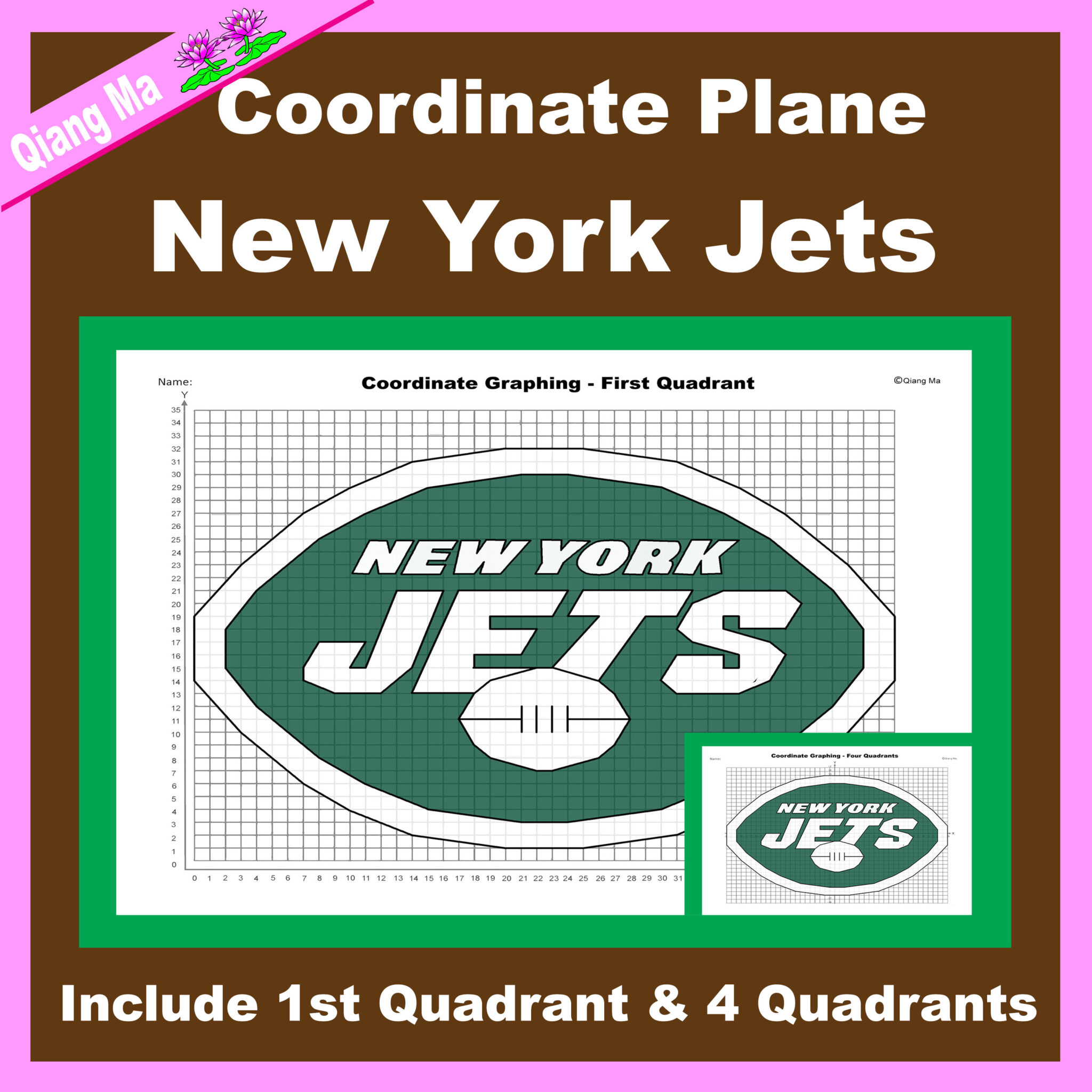Super Bowl Coordinate Plane Graphing Picture: New York Jets | Made By ...