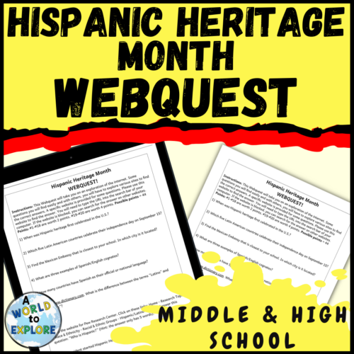 Hispanic Heritage Month WEBQUEST Activity - Made By Teachers