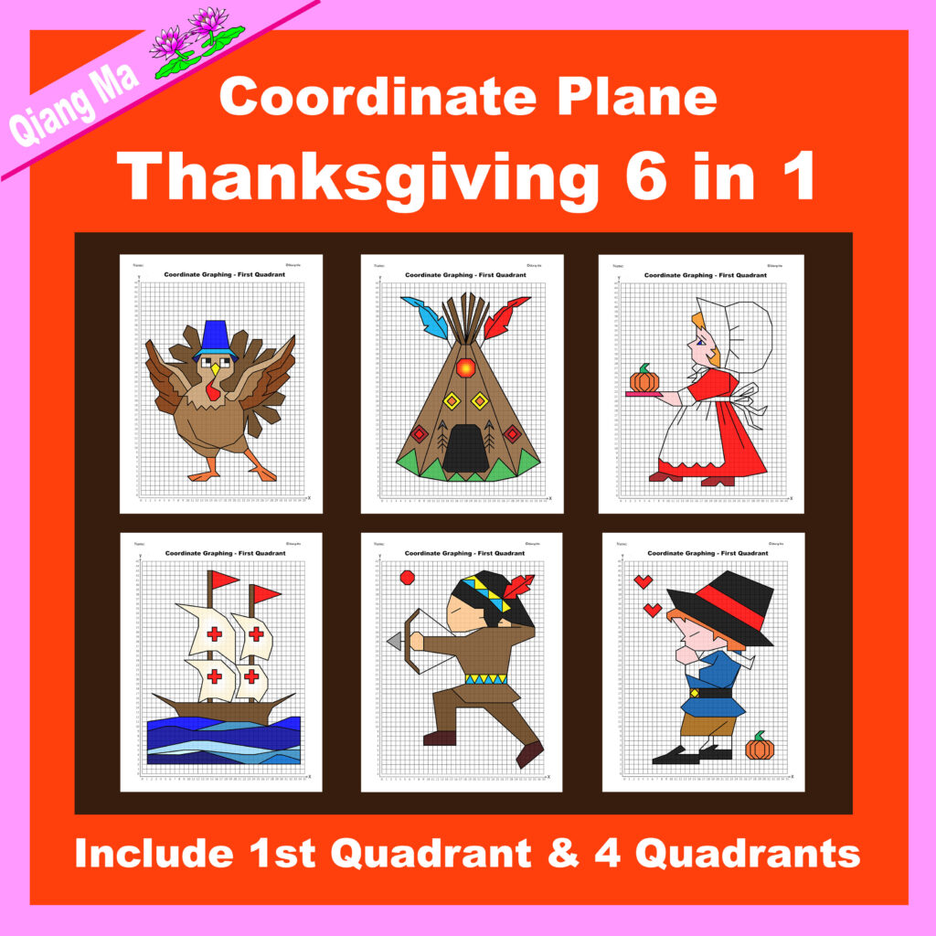 Thanksgiving Coordinate Plane Graphing Picture: Thanksgiving Bundle 6 ...