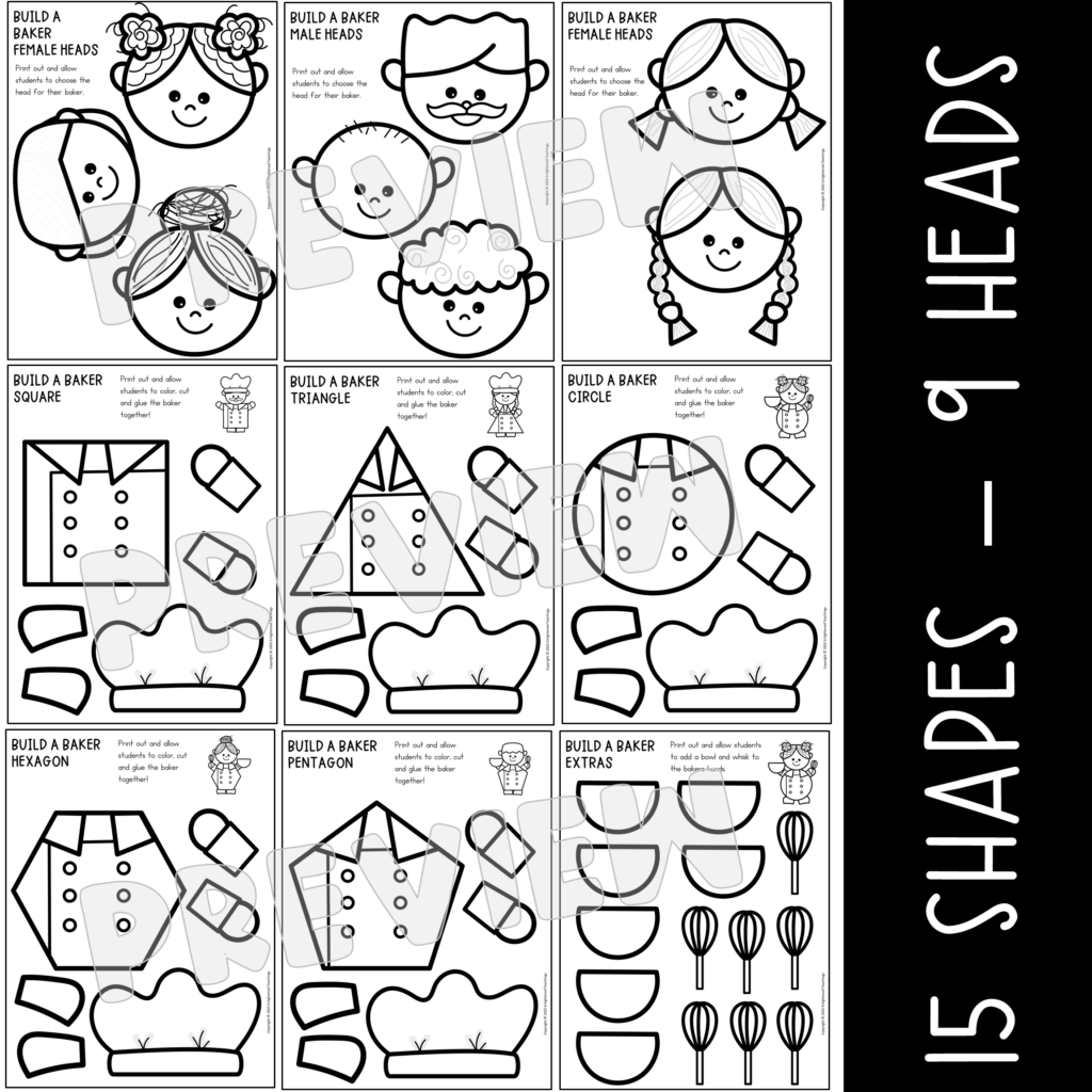 Build a Baker Shape Craft - 2D Shapes Craft - Community Helpers | Made ...