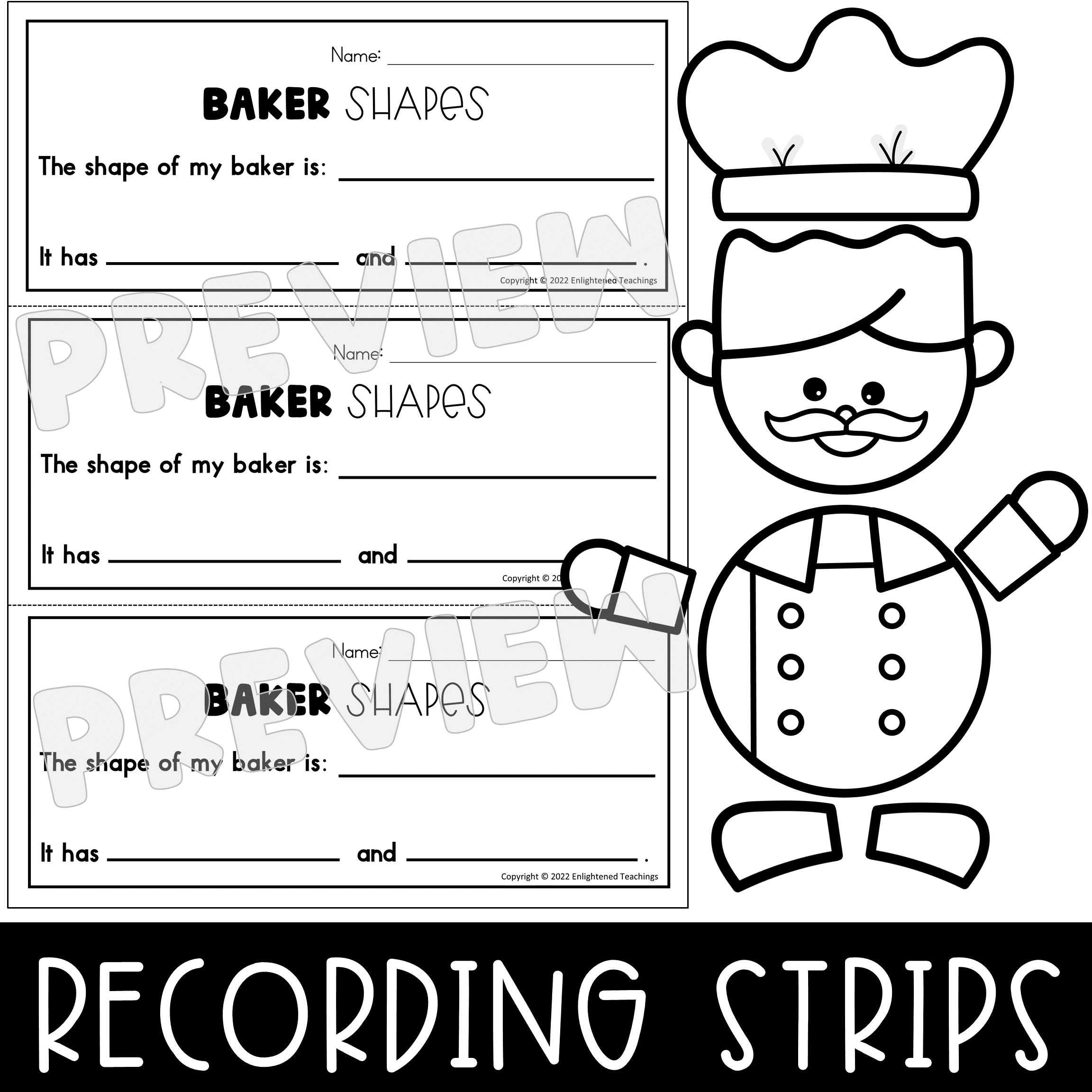 Build a Baker Shape Craft - 2D Shapes Craft - Community Helpers - Made ...